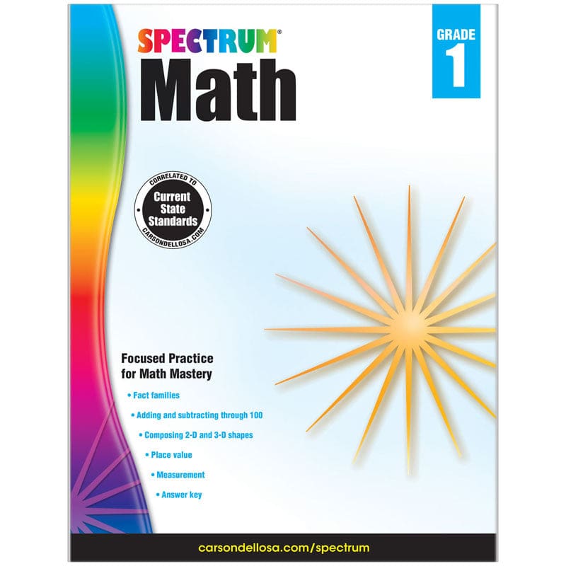 Spectrum Math Gr 1 Workbook (Pack of 6) | ShelHealth