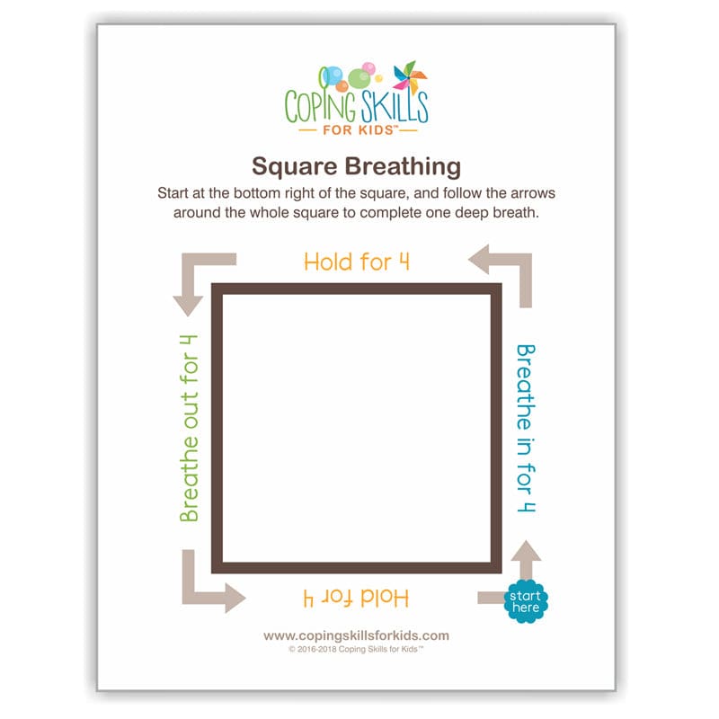 Square Deep Breathing Poster (Pack of 10) | ShelHealth