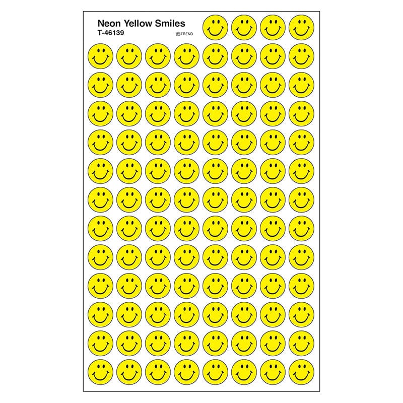 Sticker Neon Yellow Smiles Superspots (Pack of 12) | ShelHealth