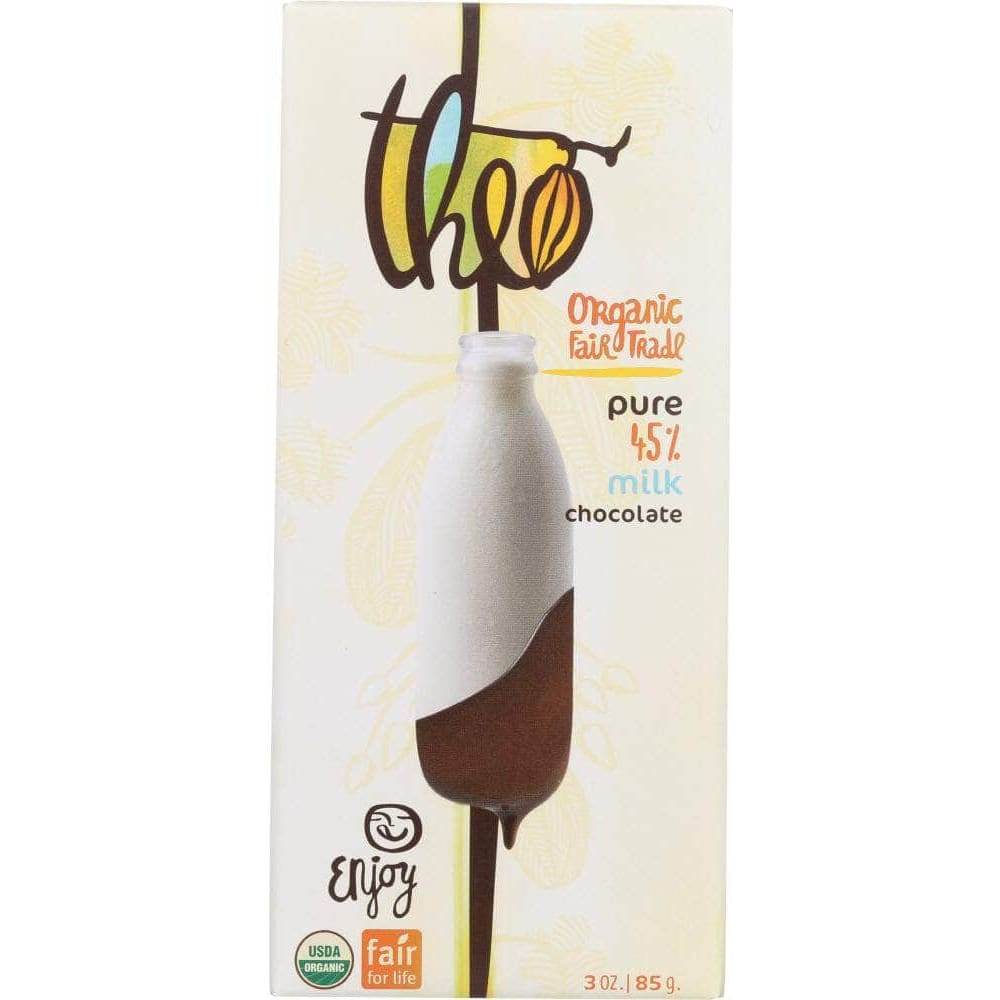 Theo Chocolate Organic Milk Chocolate 45% Cacao, 3 oz (Case of 4 ...