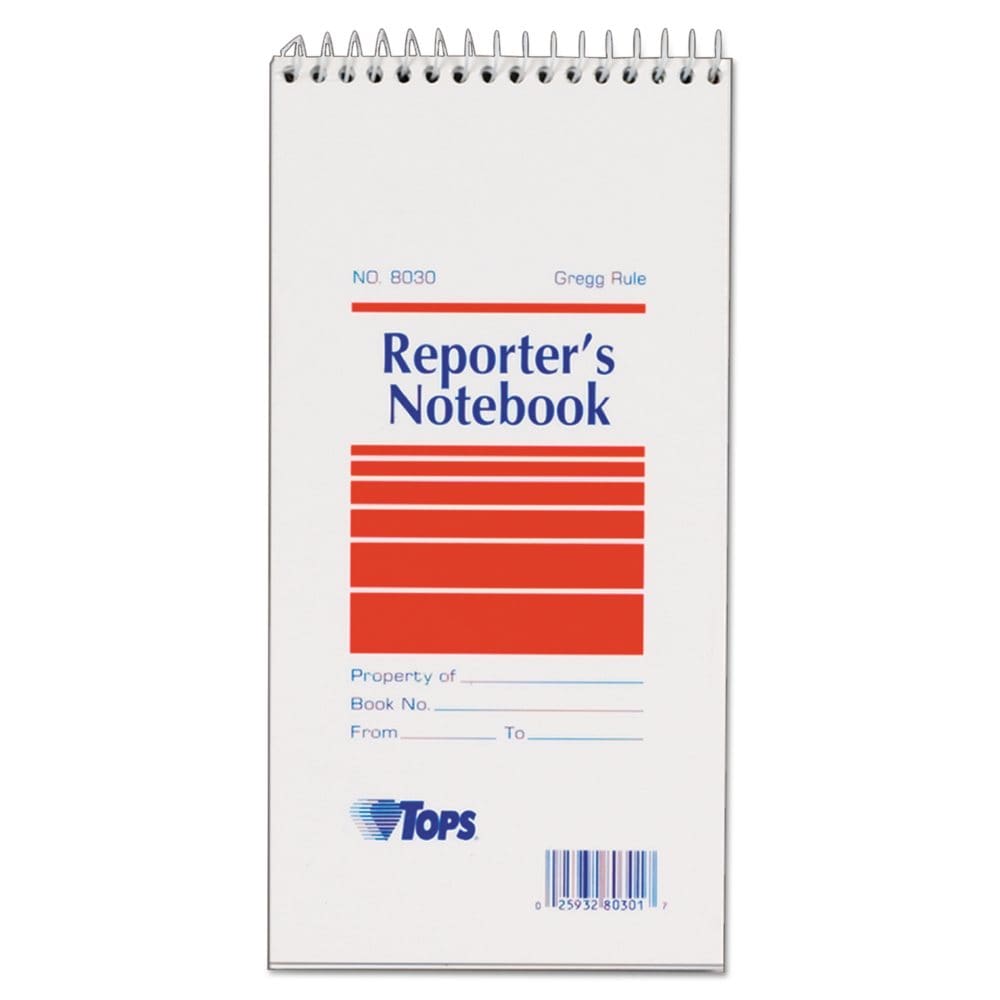 TOPS - Reporter Notebook, Gregg Rule, 4 x 8, White - 12 70-Sheet Pads ...