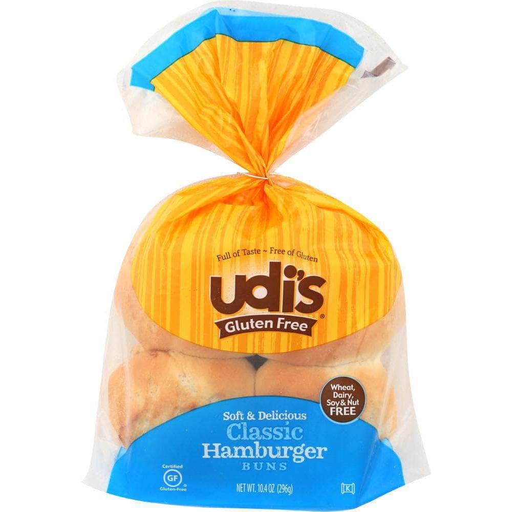 Udis Gluten Free Classic Hamburger Buns 4 Count, 10.4 oz (Case of 3 ...