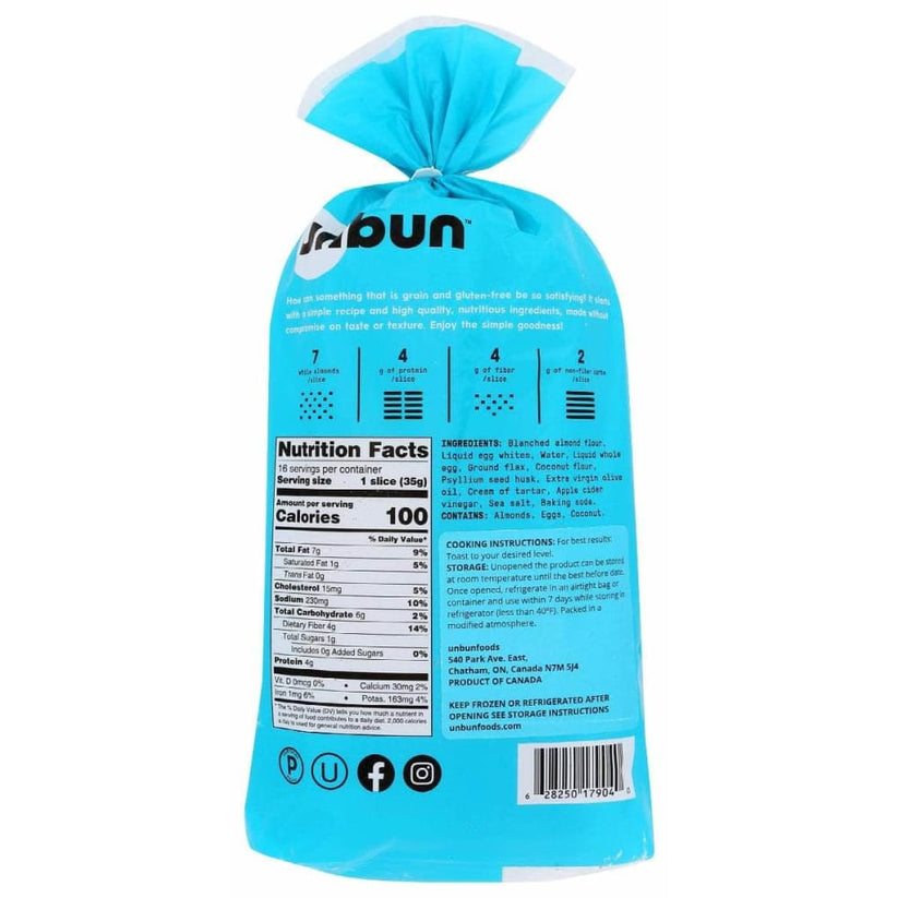 UNBUN: Bread Sliced Keto, 18.3 oz (Case of 2) | ShelHealth