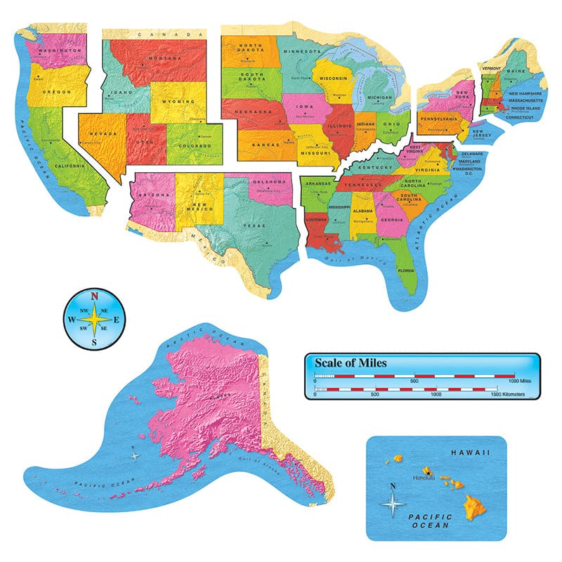 Us Map Bb Set 46In Wide Gr 1-8 (Pack of 3) | ShelHealth