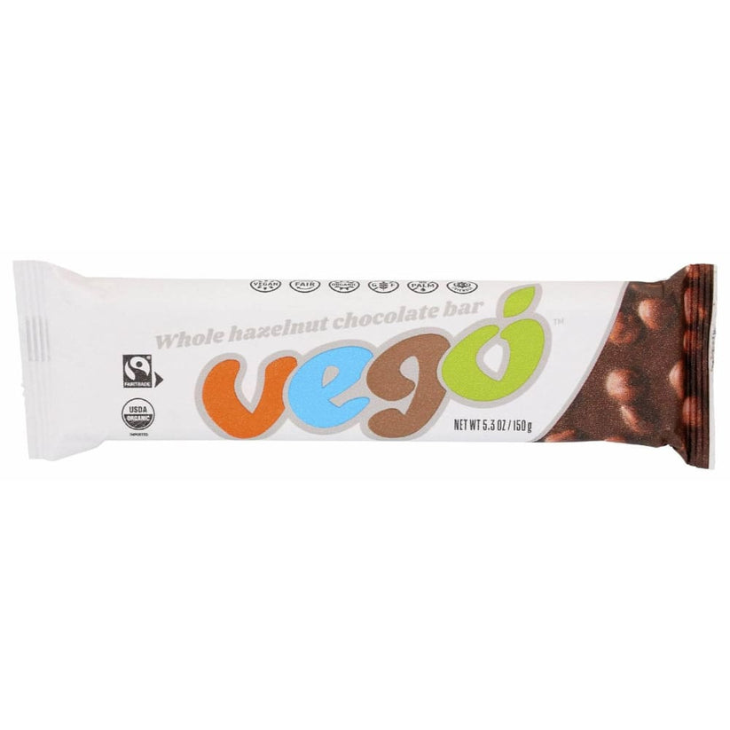 VEGO Whole Hazelnut Chocolate Bar, 5.3 oz (Case of 3) | ShelHealth