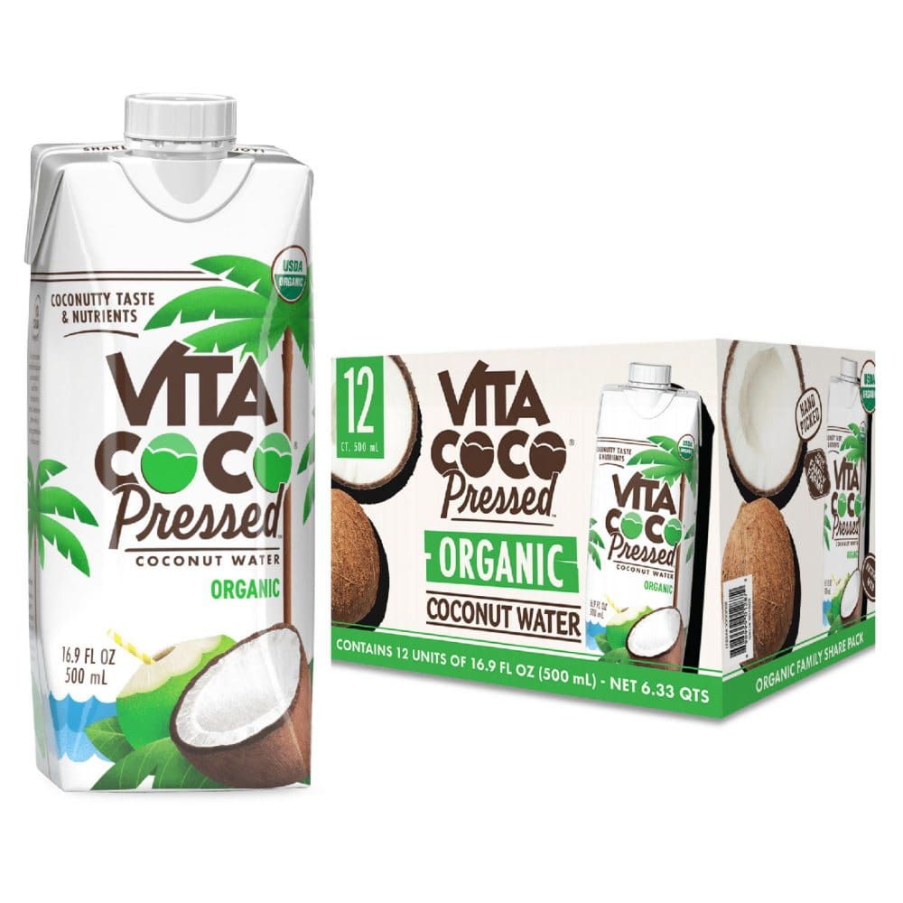 Vita Coco Organic Pressed Coconut Water Fridge Pack (16.9 fl. oz., 12 ...