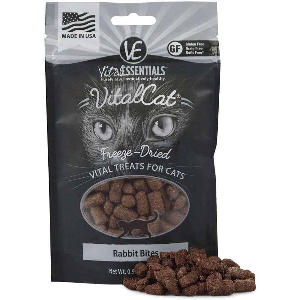Vital Essential Cat Freeze Dried Treat Rabbit Bites .9Oz | ShelHealth