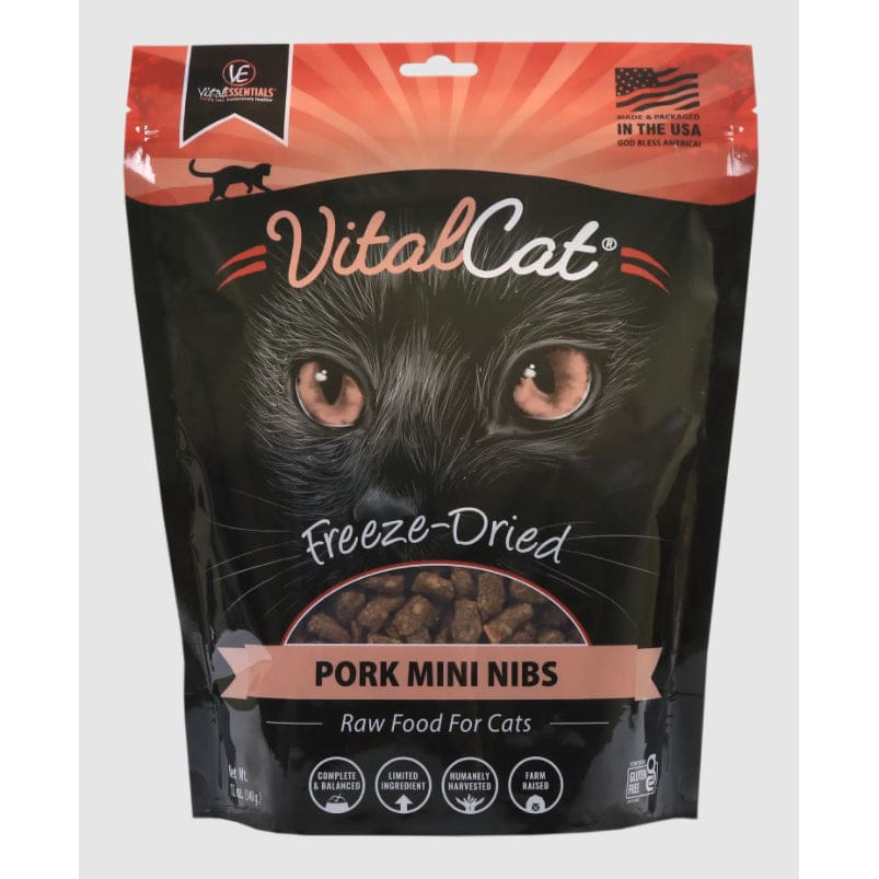 Vital Essentials Cat Freeze-Dried Mini Nibs Pork 12Oz | ShelHealth