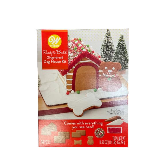 Wilton Ready-to-Build Gingerbread Dog House Kit, 14-Piece | ShelHealth