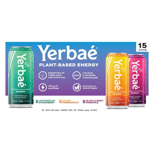 Yerbae Plant Based Energy Drink Variety Pack (16 fl. oz., 15 pk ...