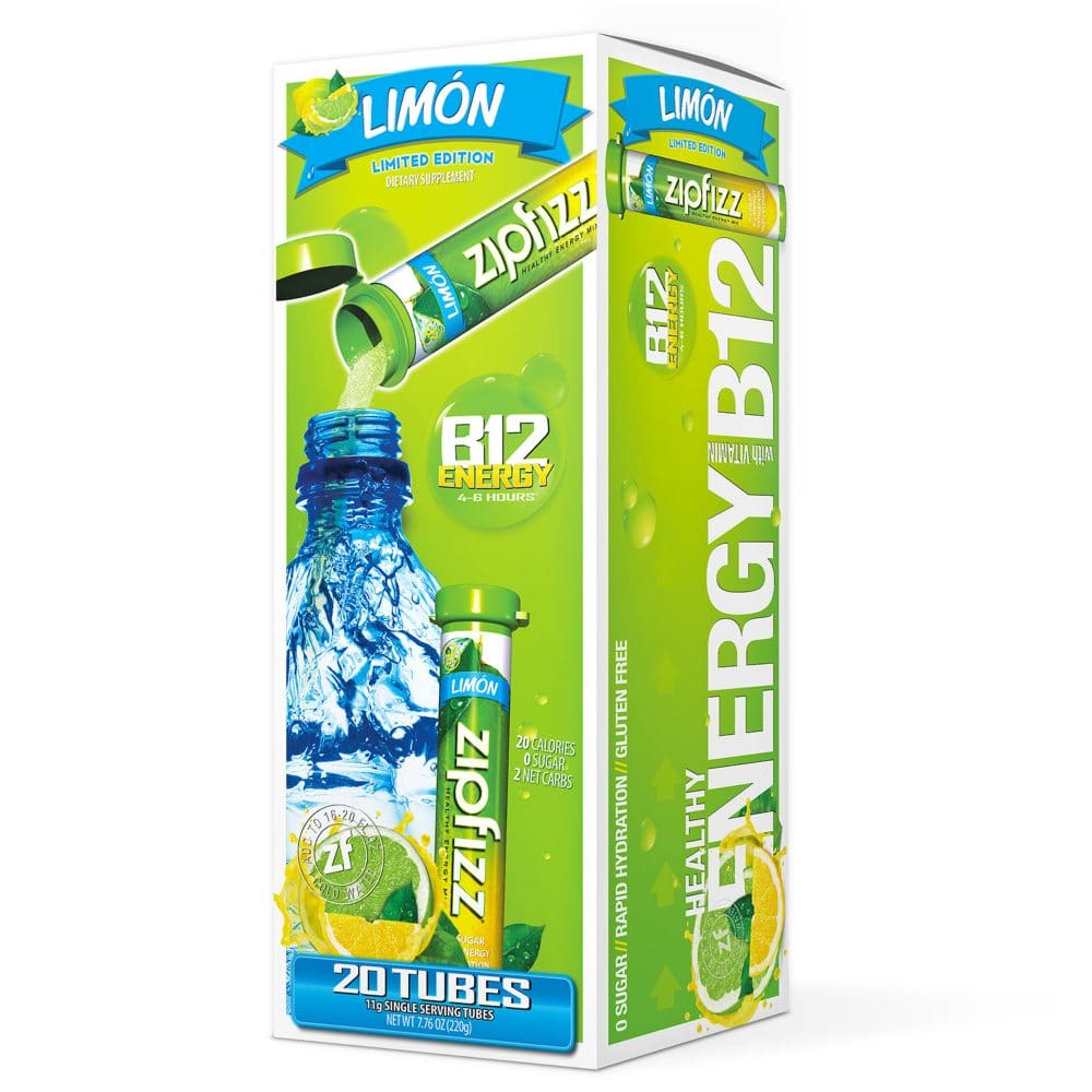 Zipfizz Energy Drink Mix, Limon (20 ct.) | ShelHealth