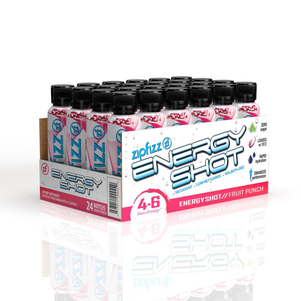 Zipfizz Liquid Energy Shot, Fruit Punch (24 ct.) | ShelHealth